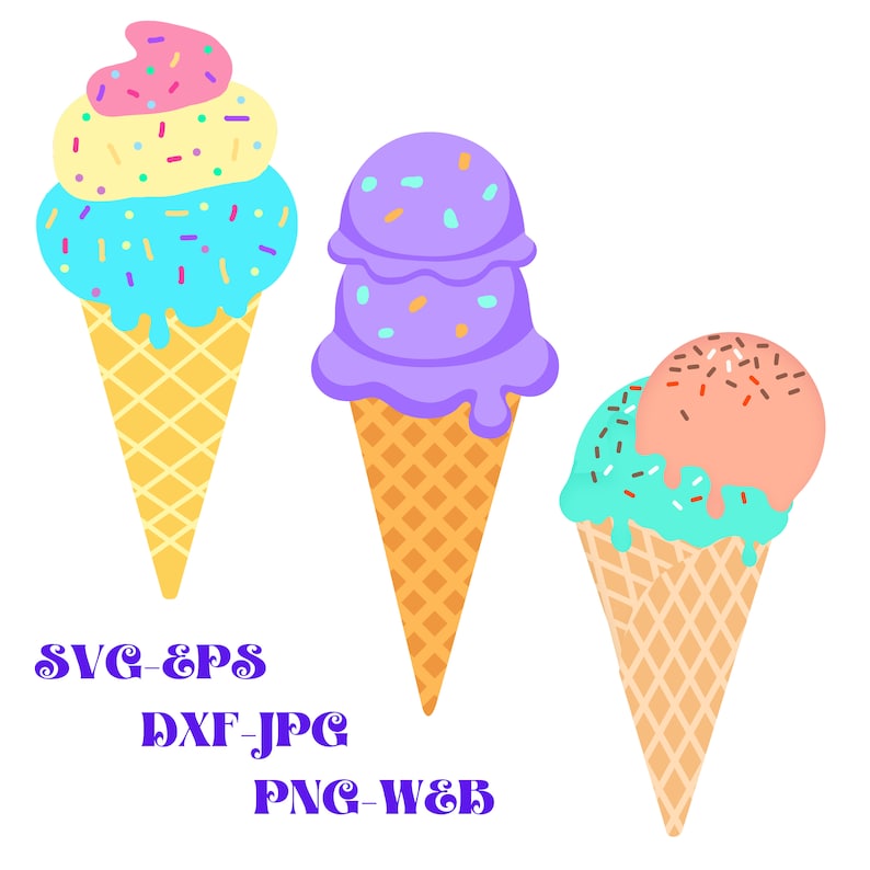 Ice Cream Svg Bundleice Cream Bundle Svgice Cream Svgkids Ice Cream ...