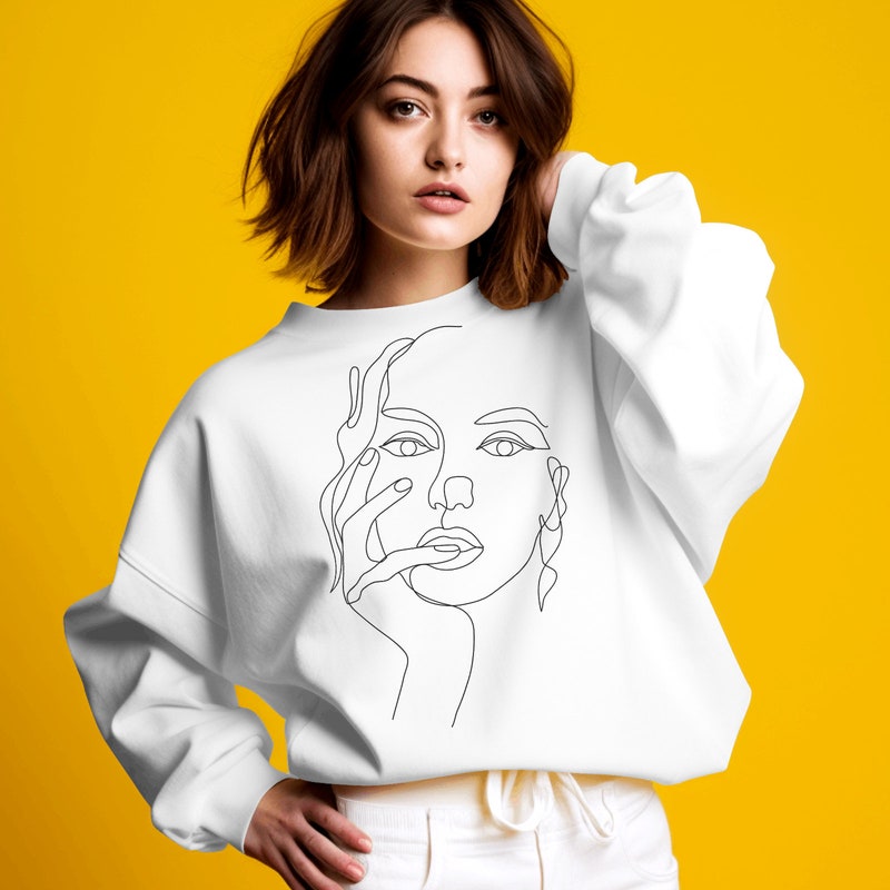 Line Art Woman Svg - Etsy