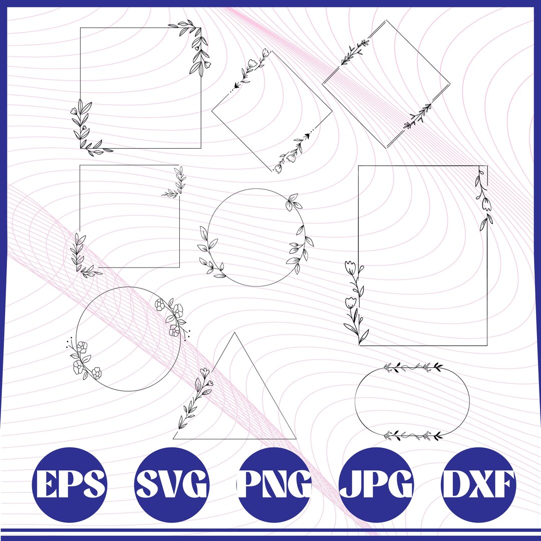 Floral Frame Svg / Floral Wreath Svg / Flower Wreath Svg / Wedding ...