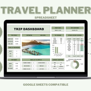 Travel Planner Digital Travel Planner Spreadsheet Vacation Itinerary ...