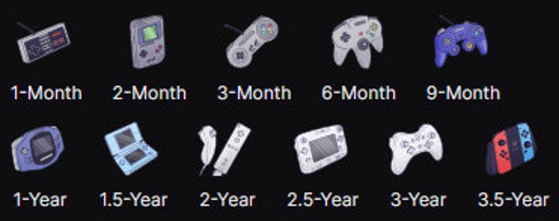 Twitch Sub Badge Pack | Bit Badges | Controller Generations | Vintage ...
