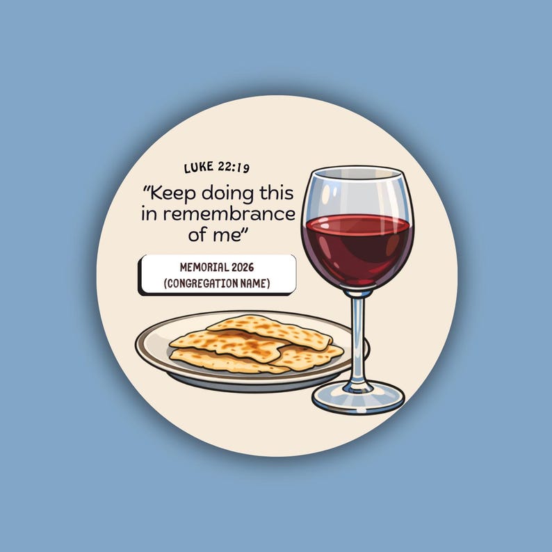 Jehovah’s Witnesses Memorial Button | Luke 22:19 | Memorial of Jesus ...
