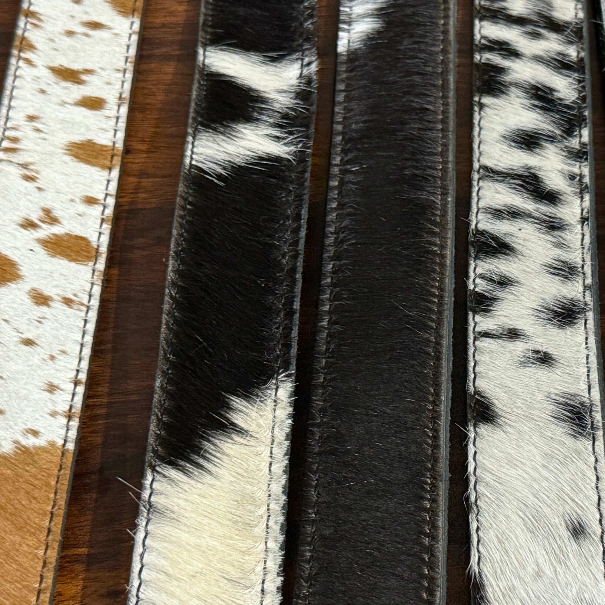 Tricolor Cowhide Belts, Hair on Cowhide Belts, Unisex Leather Cowhide ...