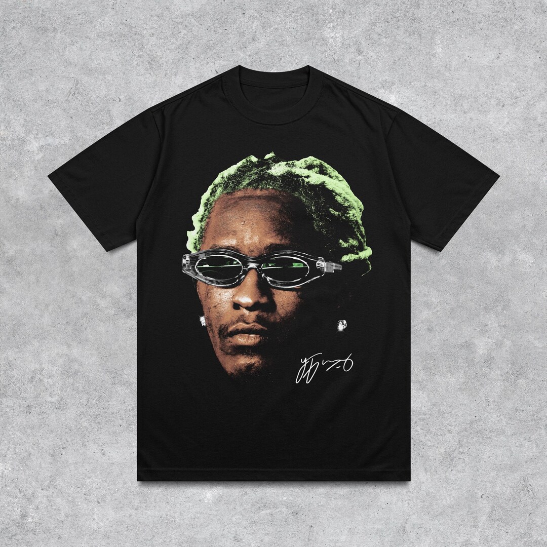 Young Thug Graphic T-shirt Vintage Rap Tee Streetwear Head Cut-out ...