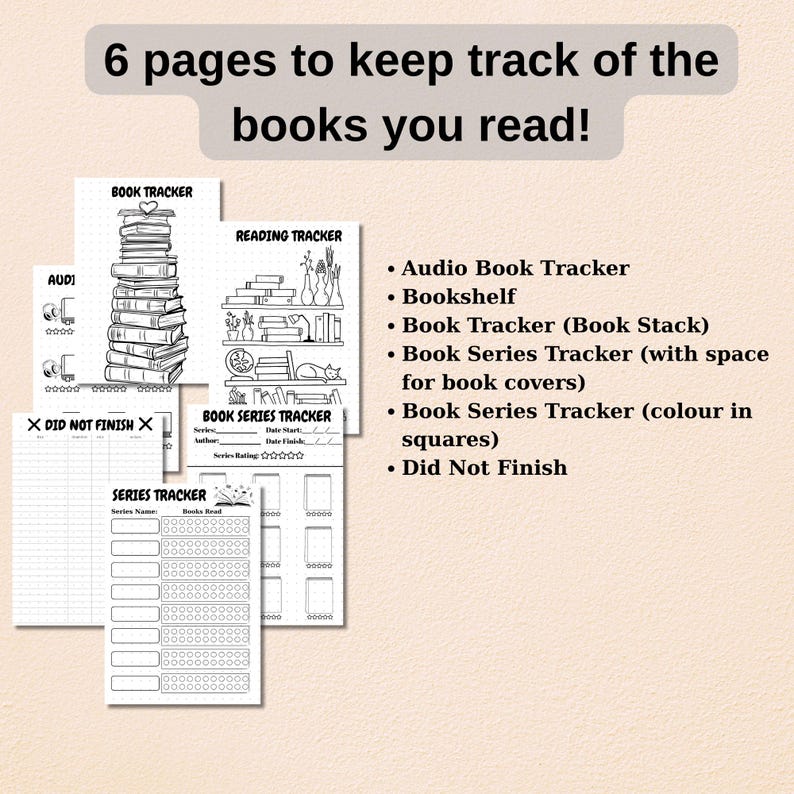 Printable Reading Journal Bundle: 33-page Book Tracker (A4 & A5 Digital ...