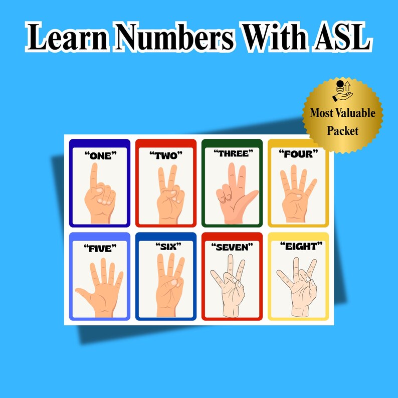 ASL Learning Bundle: Flashcards & Worksheets for Beginners - Etsy