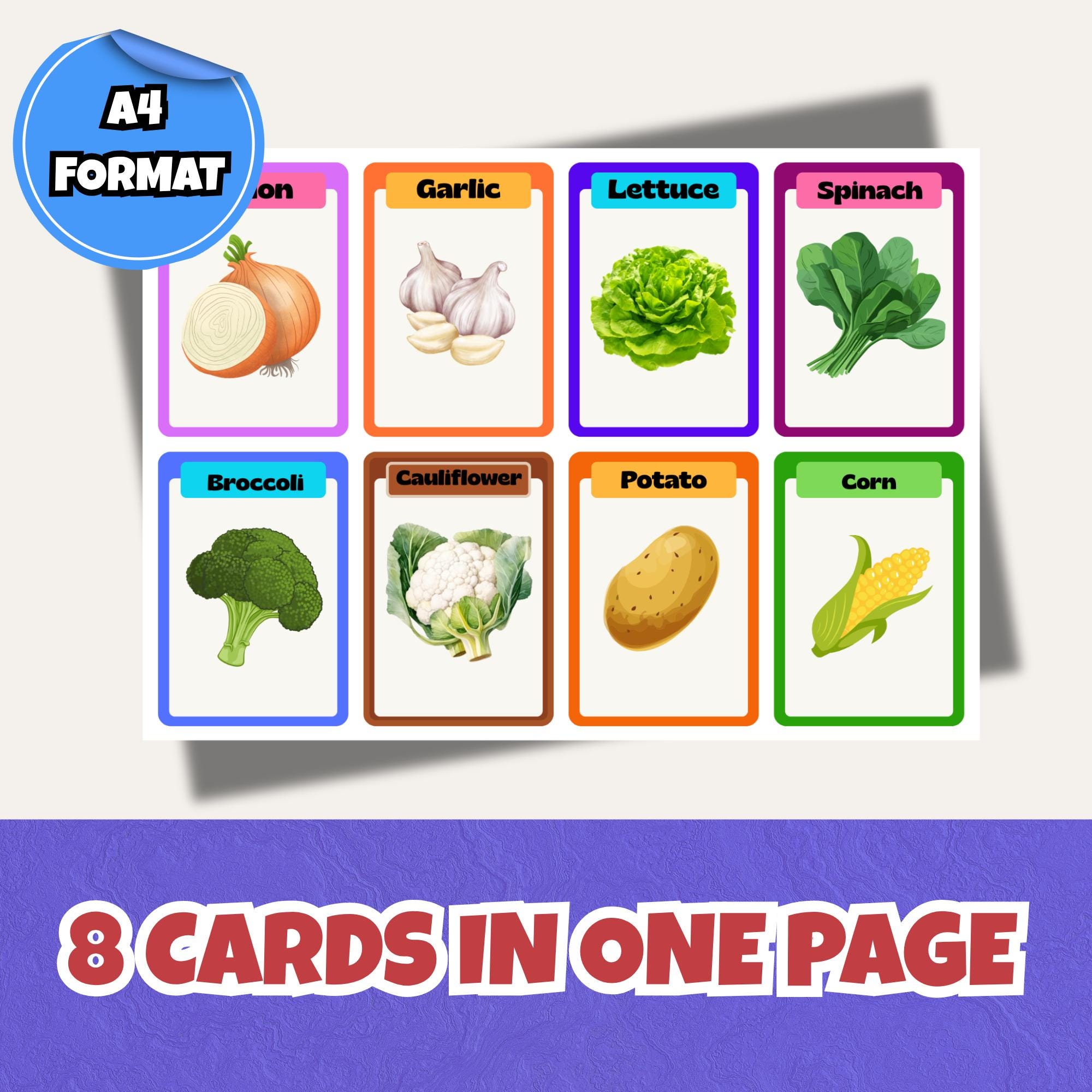 Fruit & Vegetable Flashcards: English Vocabulary ESL Activity ...