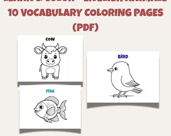 Bilingual Vocabulary Worksheets | English–hebrew Animals & Words | Ages ...