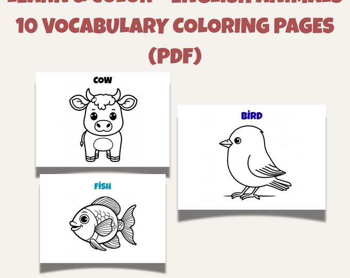 Bilingual Vocabulary Worksheets | English–hebrew Animals & Words | Ages ...