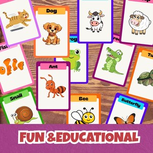 Animal Flashcards: English Vocabulary Learning for Kids (printable PDF ...