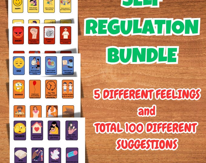 Self-regulation Flashcards and Posters BUNDLE, Zones Visuals, Calming ...
