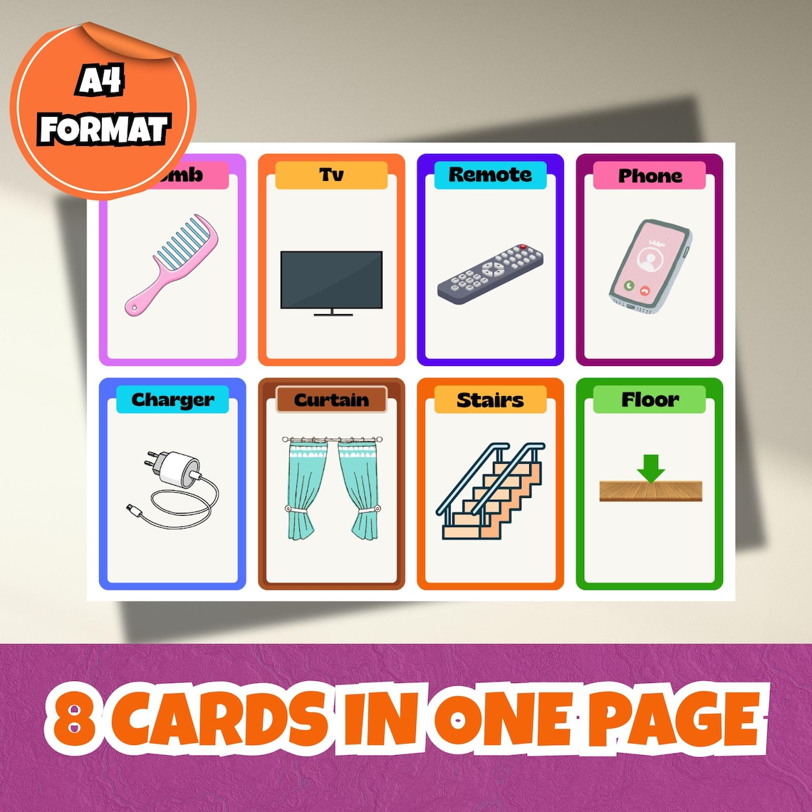 Household Flashcards for Toddlers: ESL English Vocabulary Builder ...