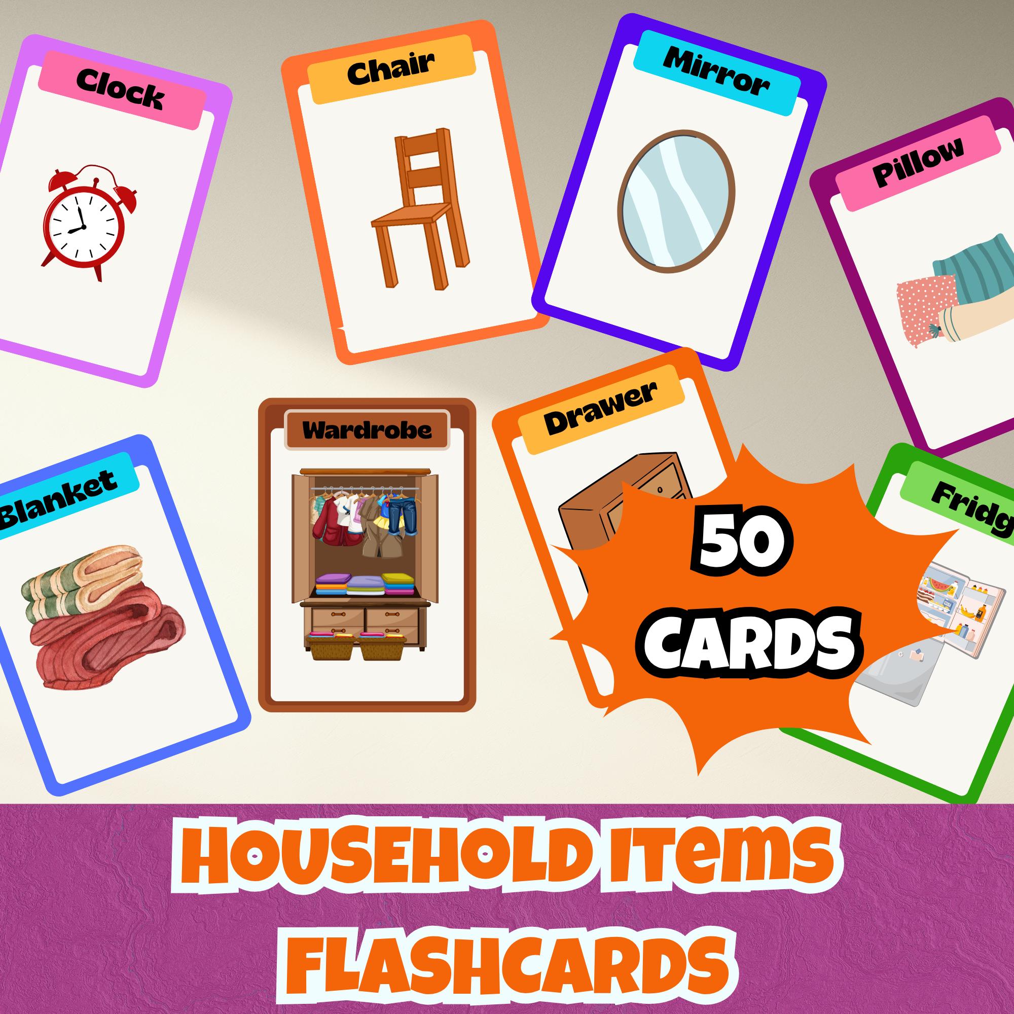 Household Flashcards for Toddlers: ESL English Vocabulary Builder ...
