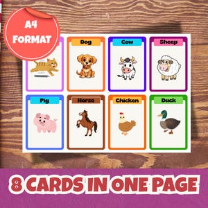Animal Flashcards: English Vocabulary Learning for Kids (printable PDF ...