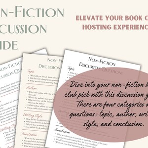 Book Club Discussion Bundle | Fiction Discussion Guide | Non-fiction ...
