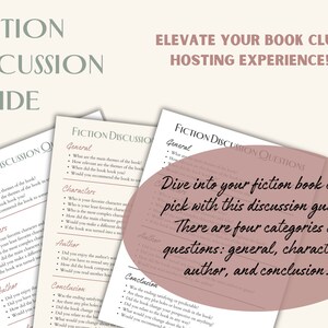 Book Club Discussion Bundle | Fiction Discussion Guide | Non-fiction ...