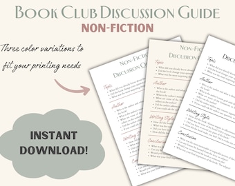 Book Club Discussion Bundle | Fiction Discussion Guide | Non-fiction ...