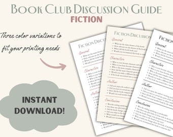 Book Club Discussion Bundle Fiction Discussion Guide Non-fiction ...
