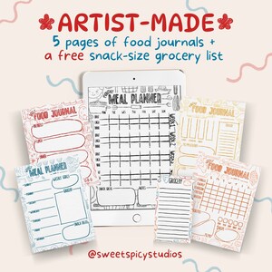 BASICSLT FOOD JOURNAL, Meal Planner, Digital Notepad, Cute Digital ...