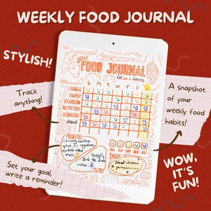 BASICSL*T FOOD JOURNAL, Meal Planner, Digital Notepad, Cute Digital ...