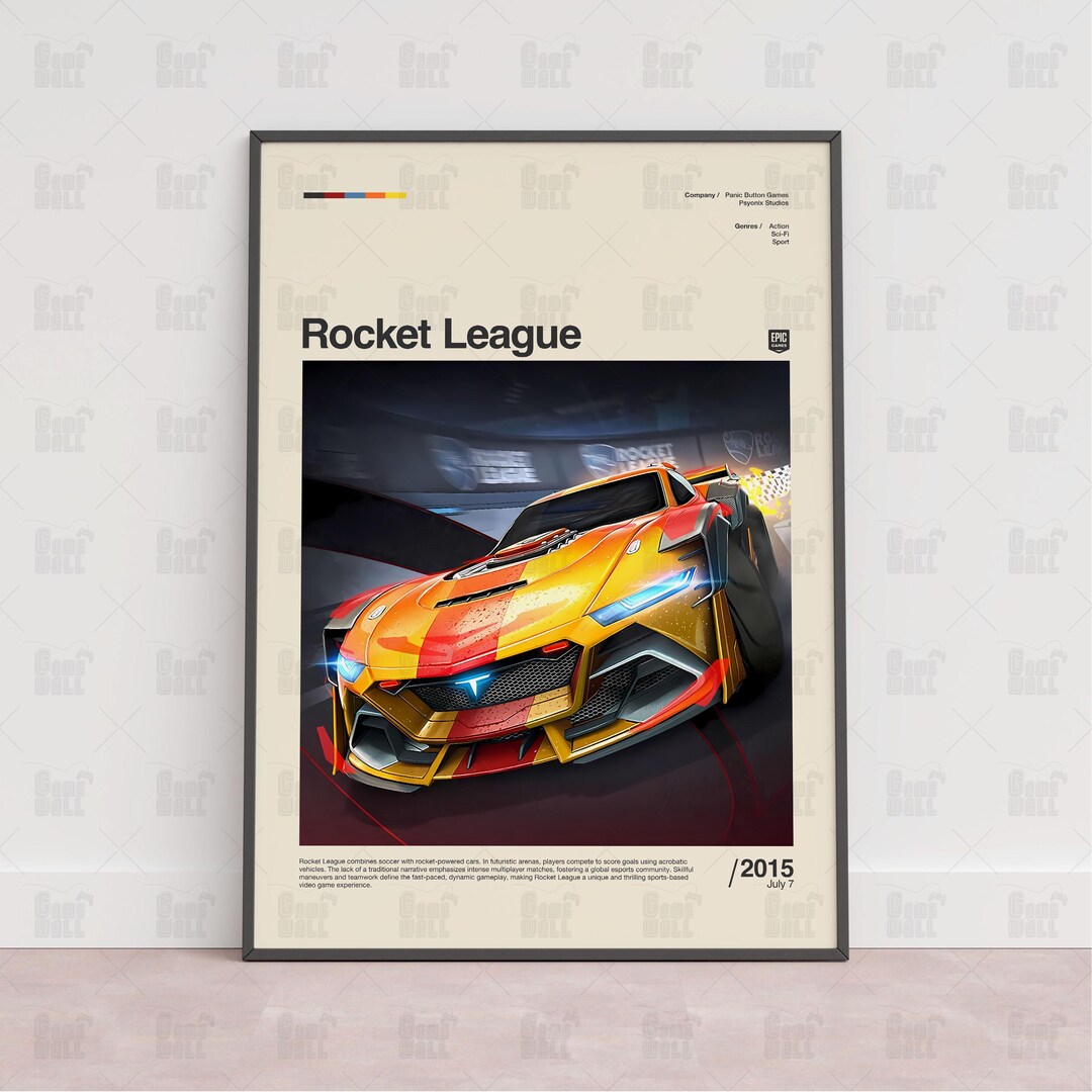 Rocket League Poster, Gaming Room Poster, Gaming Wall Poster, Gaming ...