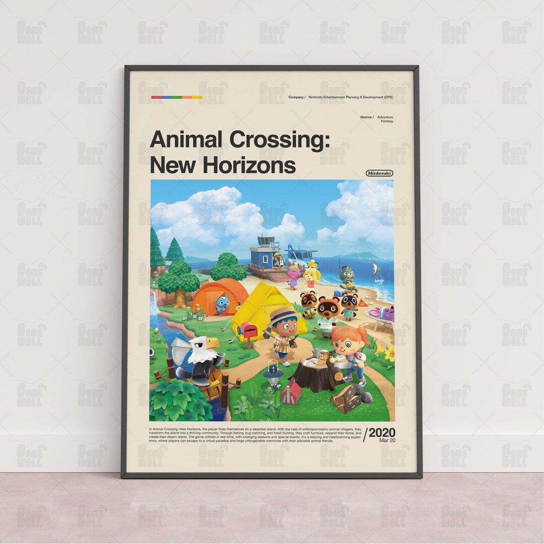 Animal Crossing New Horizons Poster, Gaming Room Poster, Gaming Wall ...