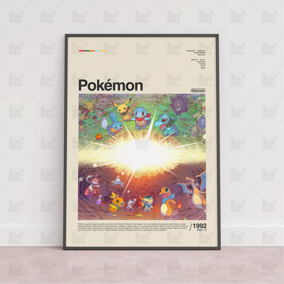 Pokemon Poster, Gaming Room Poster, Gaming Wall Poster, Gaming Print ...