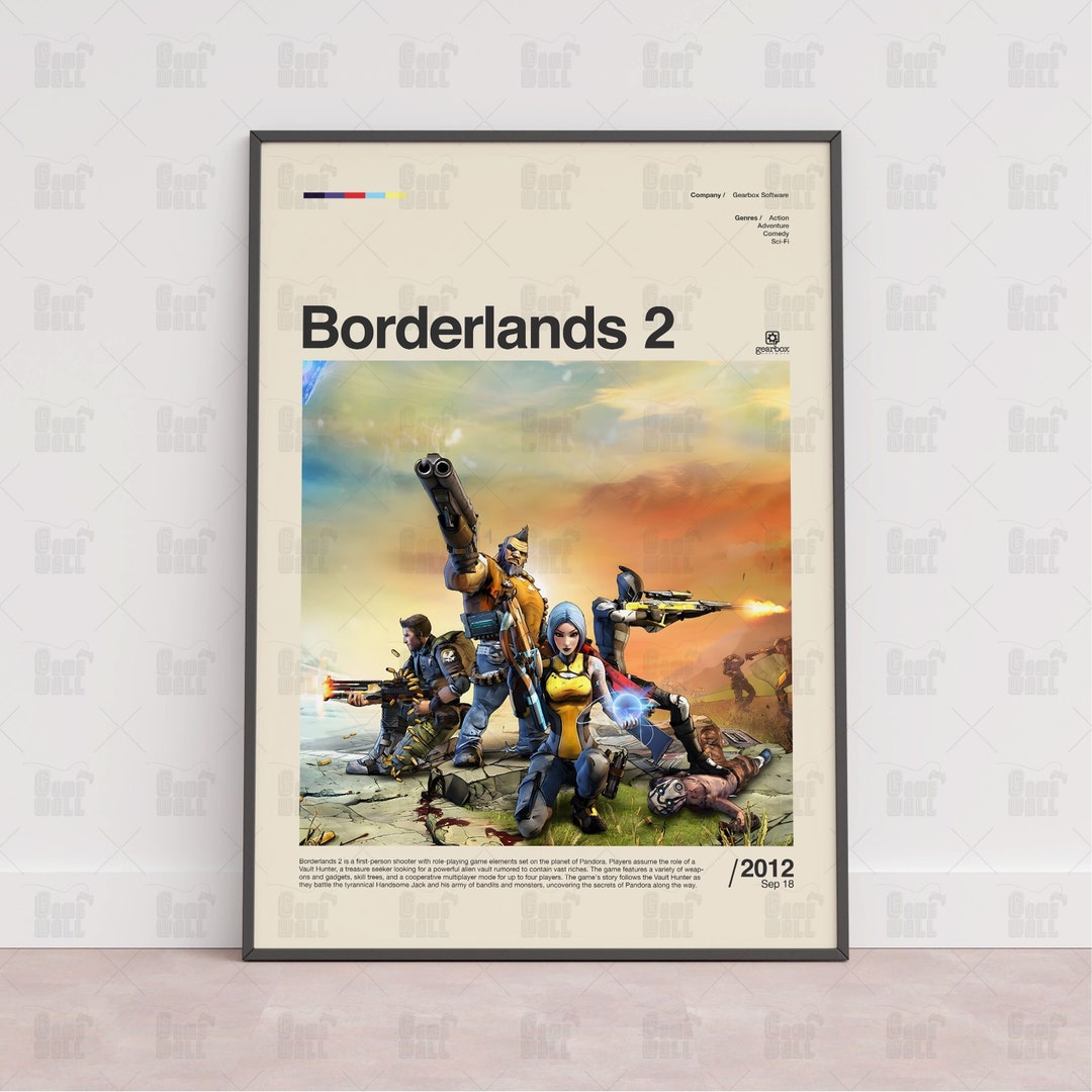 Borderlands 2 Poster, Gaming Room Poster, Gaming Wall Poster, Gaming ...