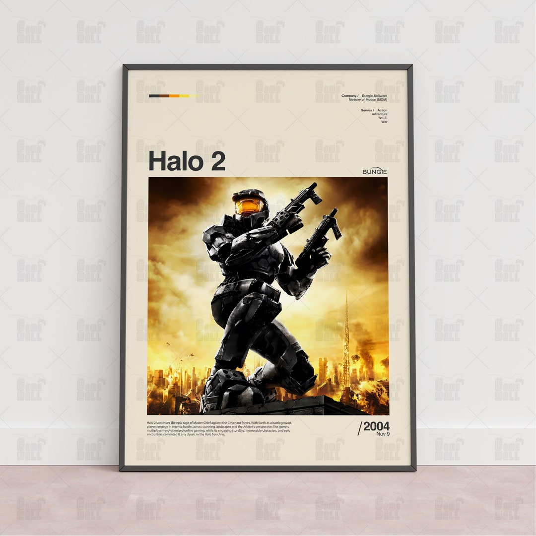 Halo 2 Poster, Gaming Room Poster, Gaming Wall Poster, Gaming Print ...