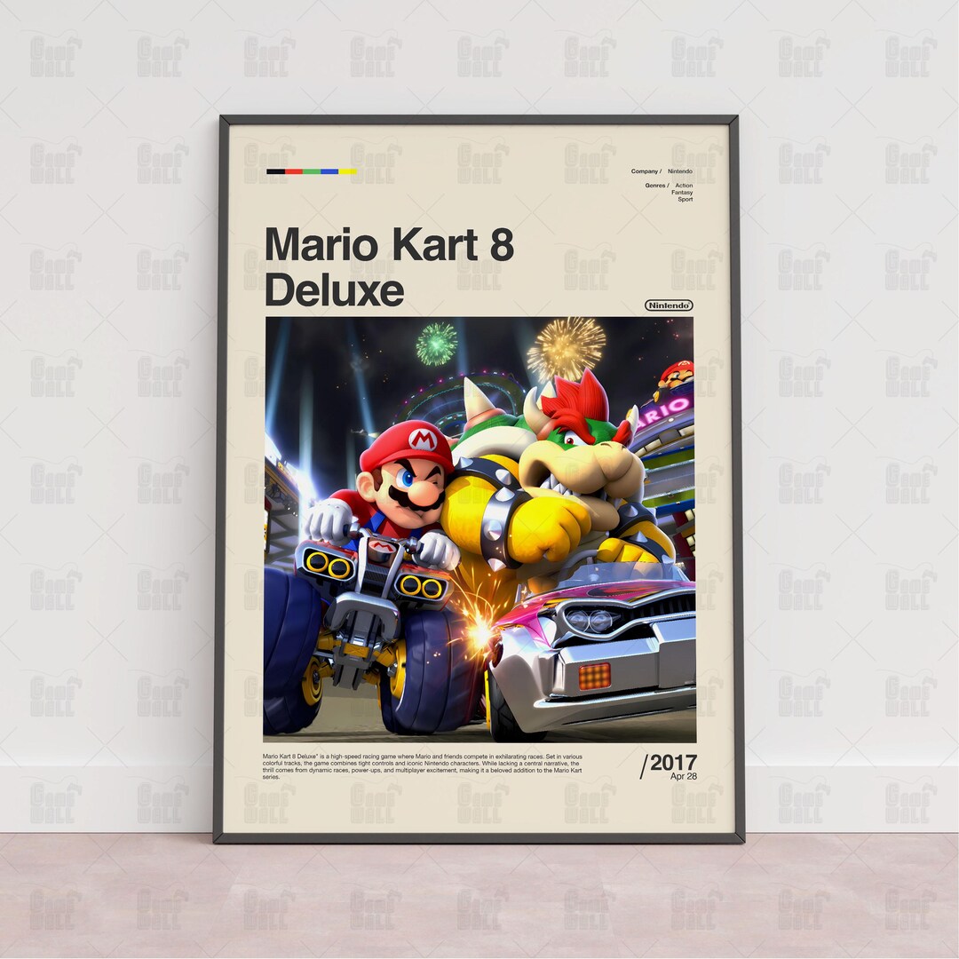Mario Kart 8 Deluxe Poster, Gaming Room Poster, Gaming Wall Poster ...