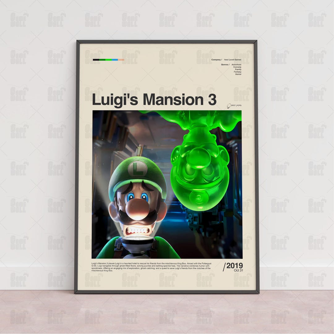 Luigi's Mansion 3 Poster, Gaming Room Poster, Gaming Wall Poster ...
