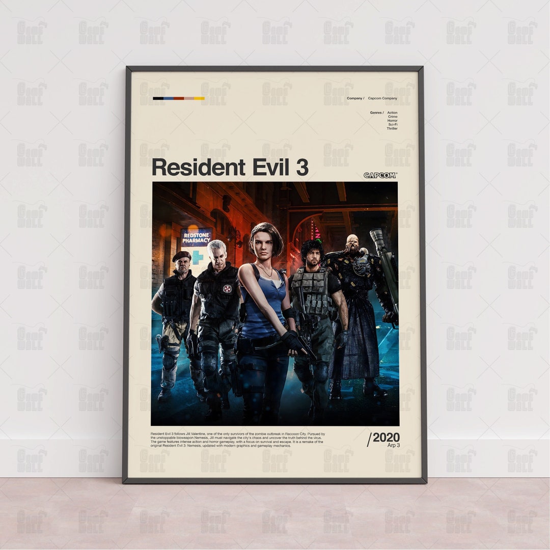 Resident Evil 3 Poster, Gaming Room Poster, Gaming Wall Poster, Gaming ...