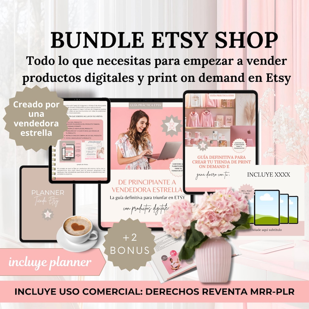 Bundle Para Tienda Etsy En Español; Plantilla Editables En Canva Con ...