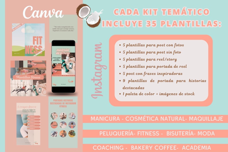 Social Media Template for Instagram; 350 Templates, Spanish - Etsy