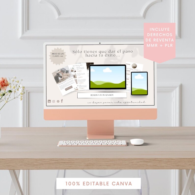 Webinar & Slide Deck Template Bundle in Spanish, Canva Template for ...