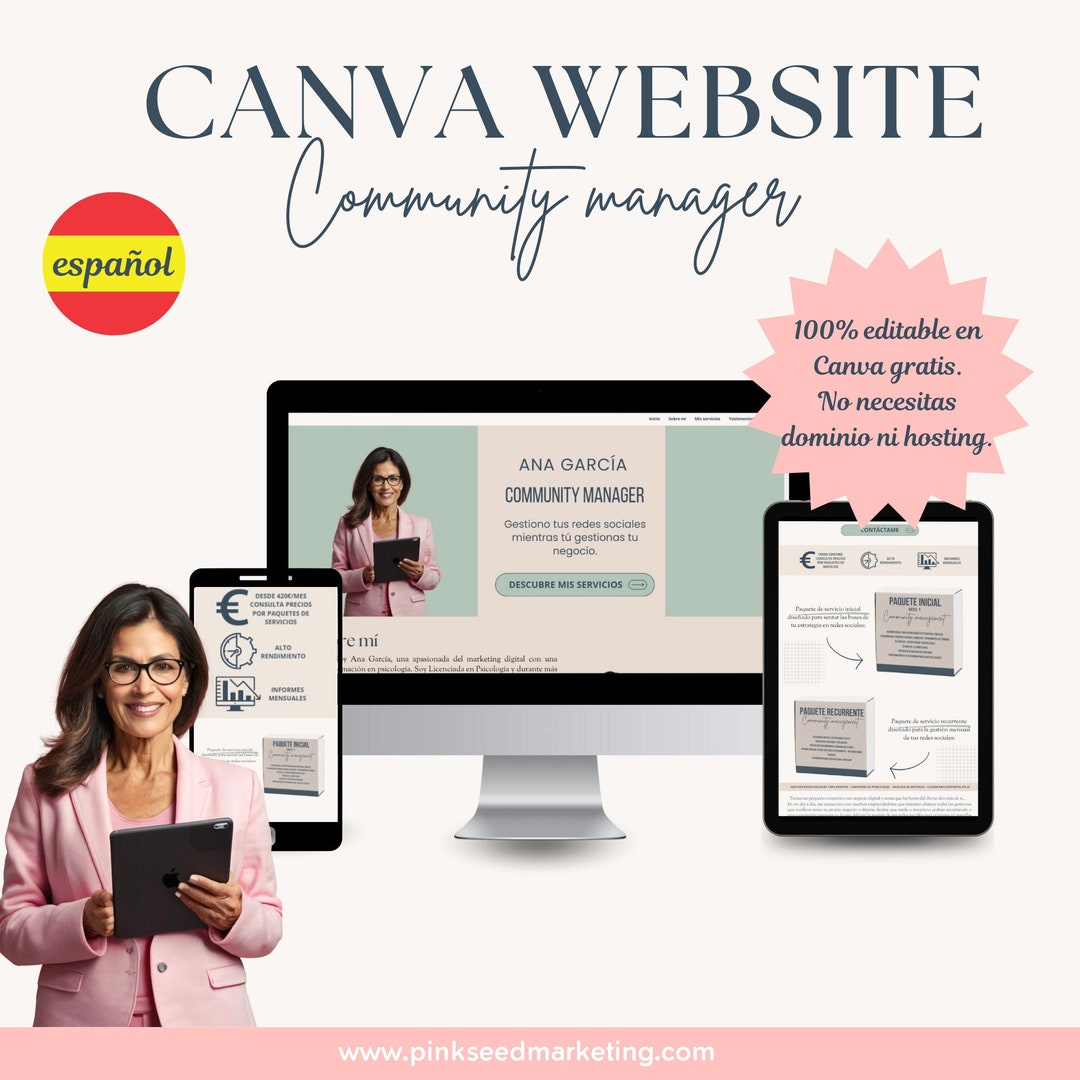 Canva Website Community Manager Español Editable En Canva - Etsy