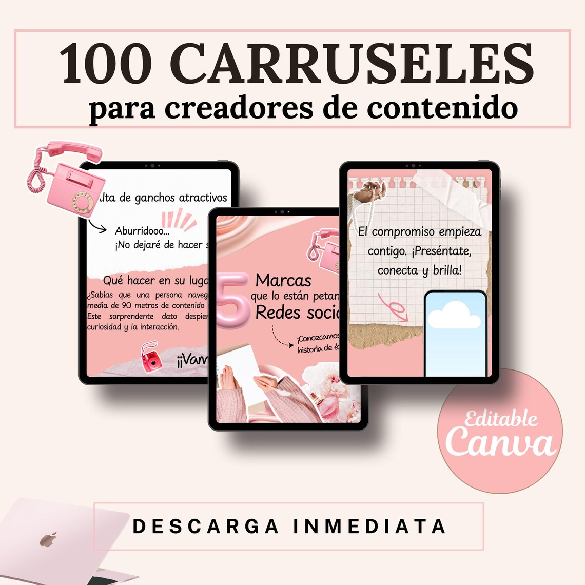 Pack De 100 Plantillas Para Carruseles De Instagram En Español ...