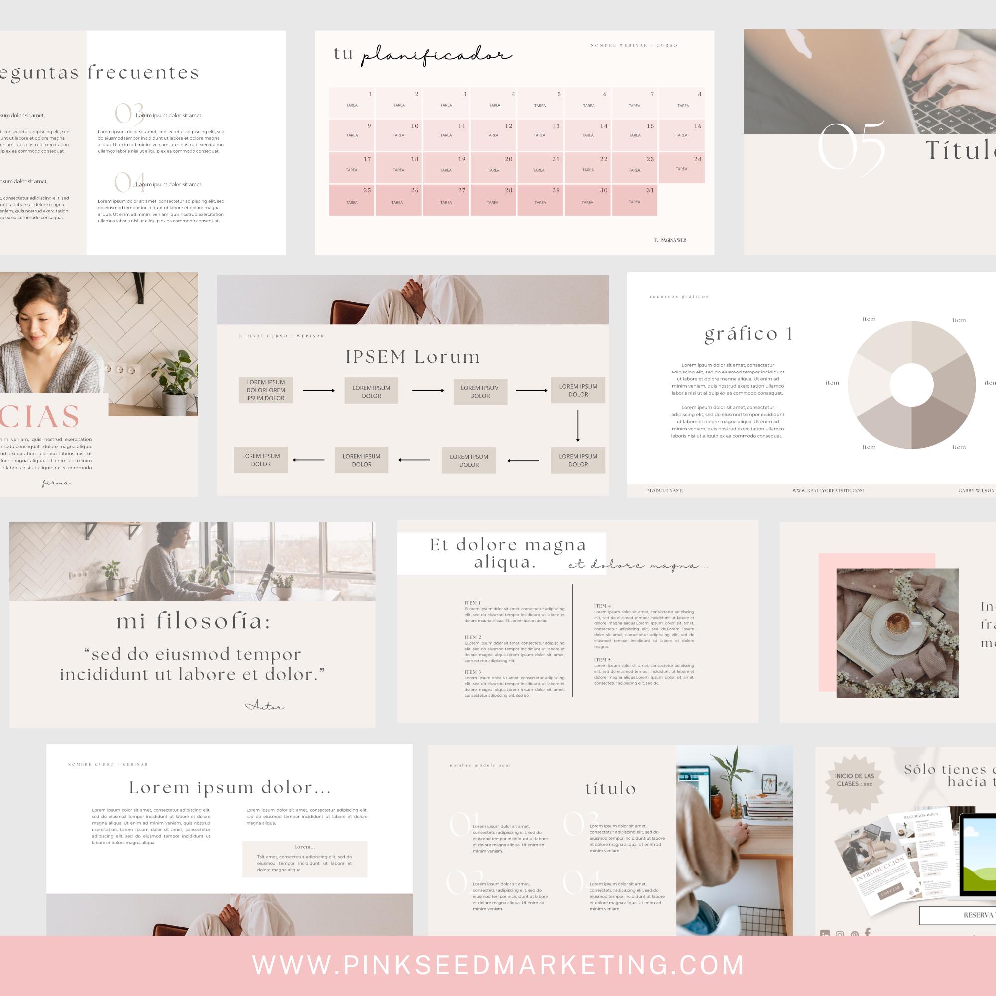 Webinar & Slide Deck Template Bundle in Spanish, Canva Template for ...
