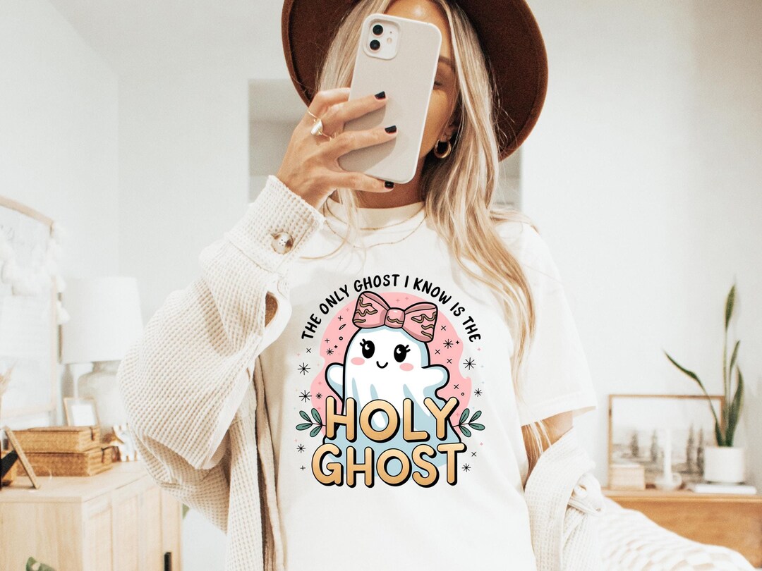Pink Cute Ghost Coquette Bow PNG Christian Halloween Shirt the Only ...