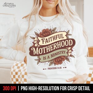Christian Mom PNG Faithful Motherhood Ministry Shirt Vintage Retro ...