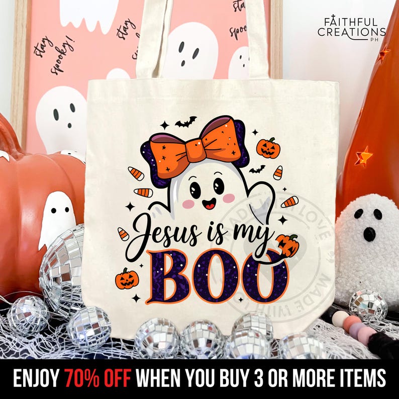 Cute Ghost Coquette Bow PNG Jesus is My Boo Christian Halloween Shirt ...