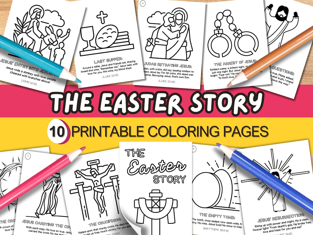 Easter Story Coloring Pages for Kids, Printable Fun Easter Sunday ...