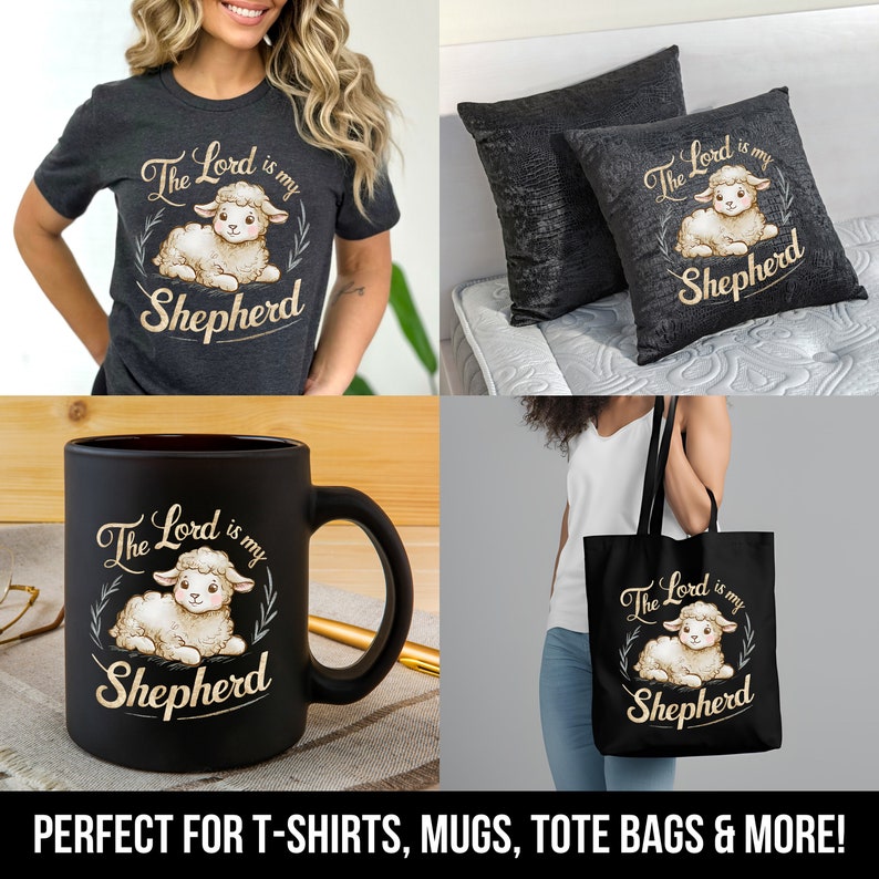 The Lord is My Shepherd PNG, Christian Lamb Sublimation Design, Lords ...