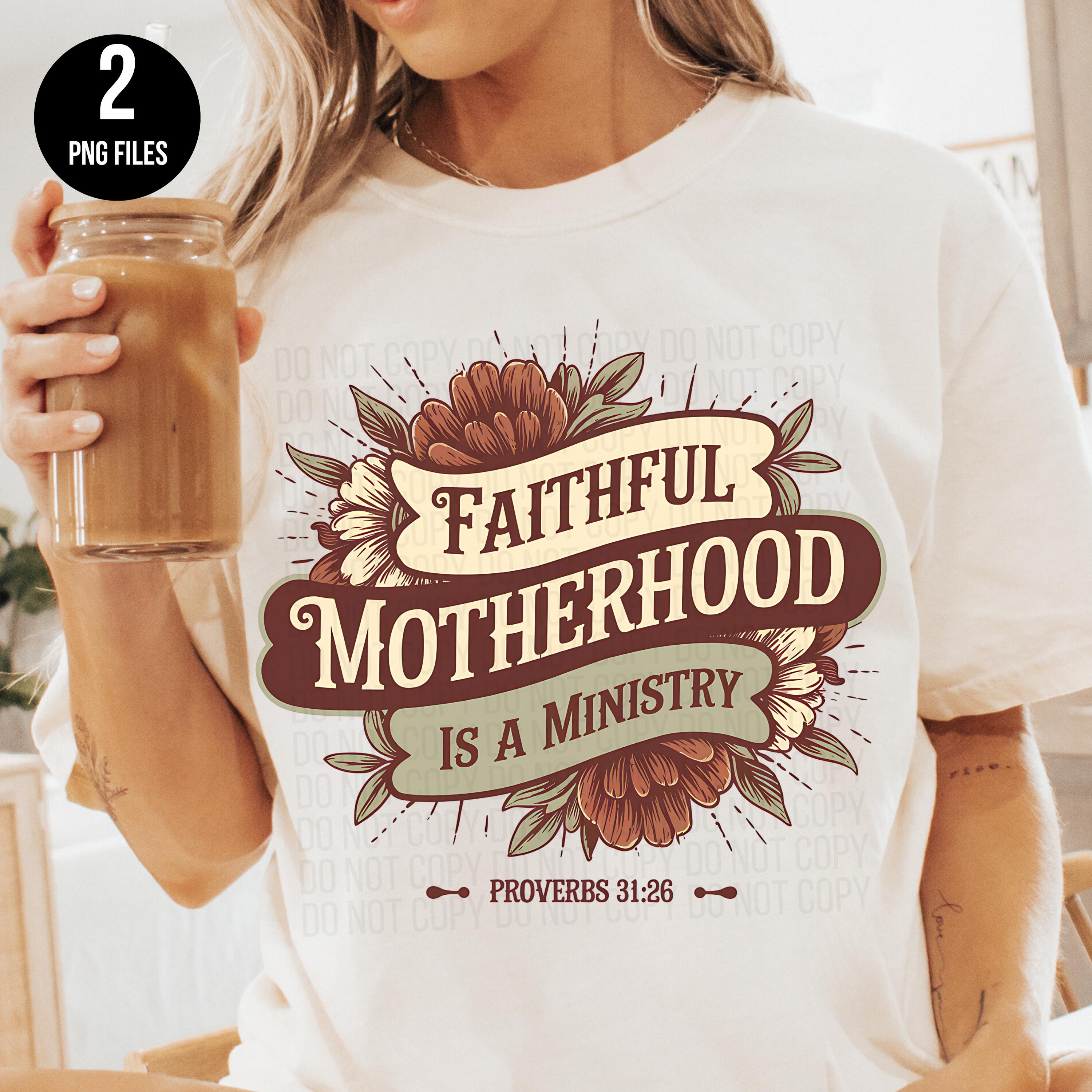 Christian Mom PNG Faithful Motherhood Ministry Shirt Vintage Retro ...