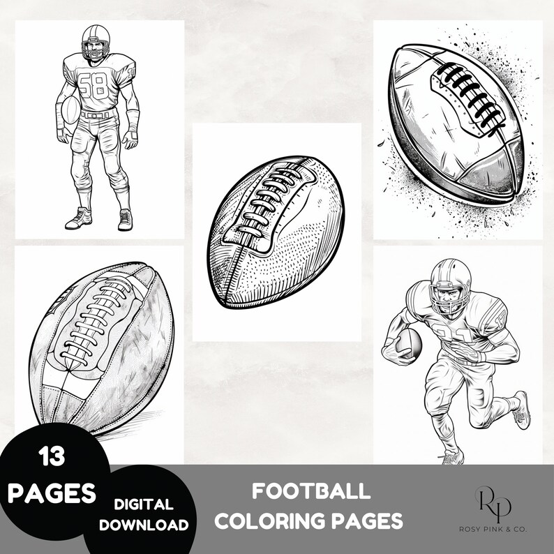 American Football Coloring Pages Printable Sports Activity for Kids and ...