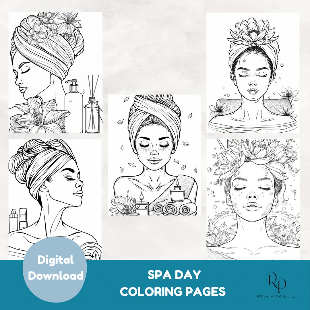 Relax and Unwind: Printable Spa Day Coloring Pages for Ultimate Stress ...