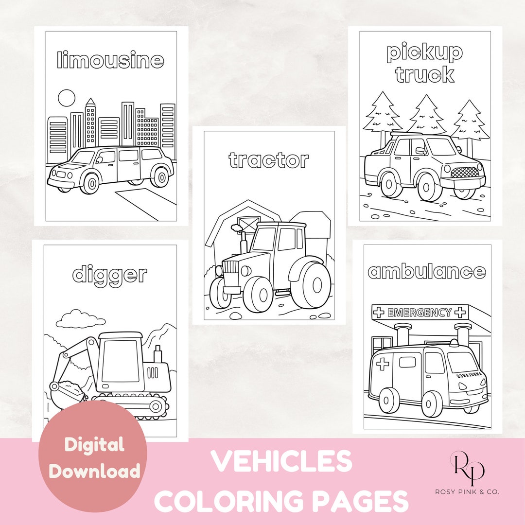 Zooming Adventures: Printable Vehicle Coloring Pages for Kids, Vehicle ...