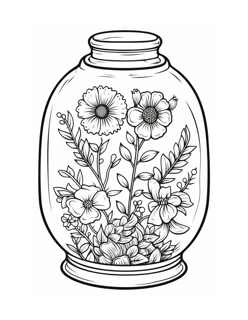 Terrarium Coloring Pages Botanical Illustrations, Succulent Designs ...
