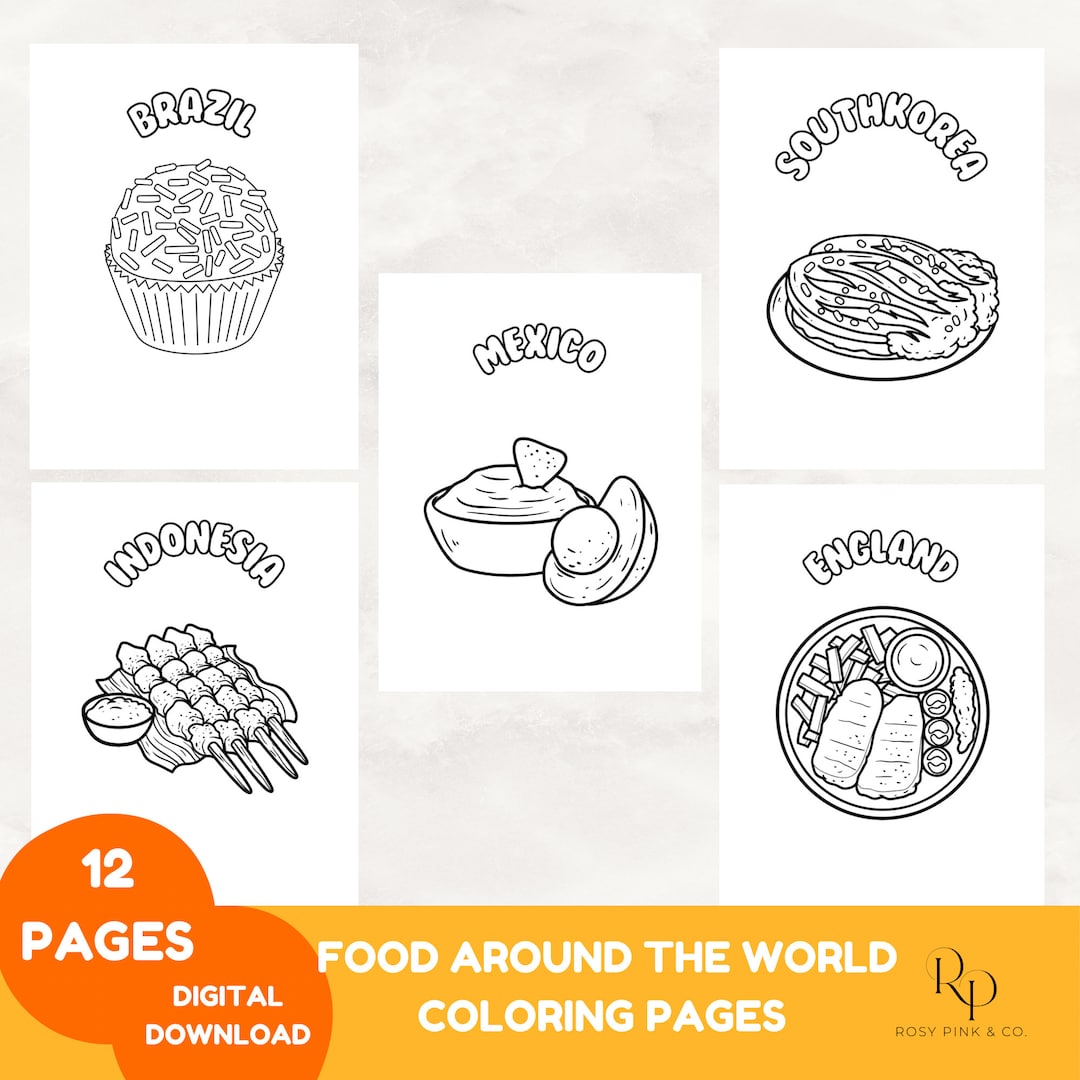 Global Gastronomy: Printable A World of Food Coloring Pages Ethnic ...