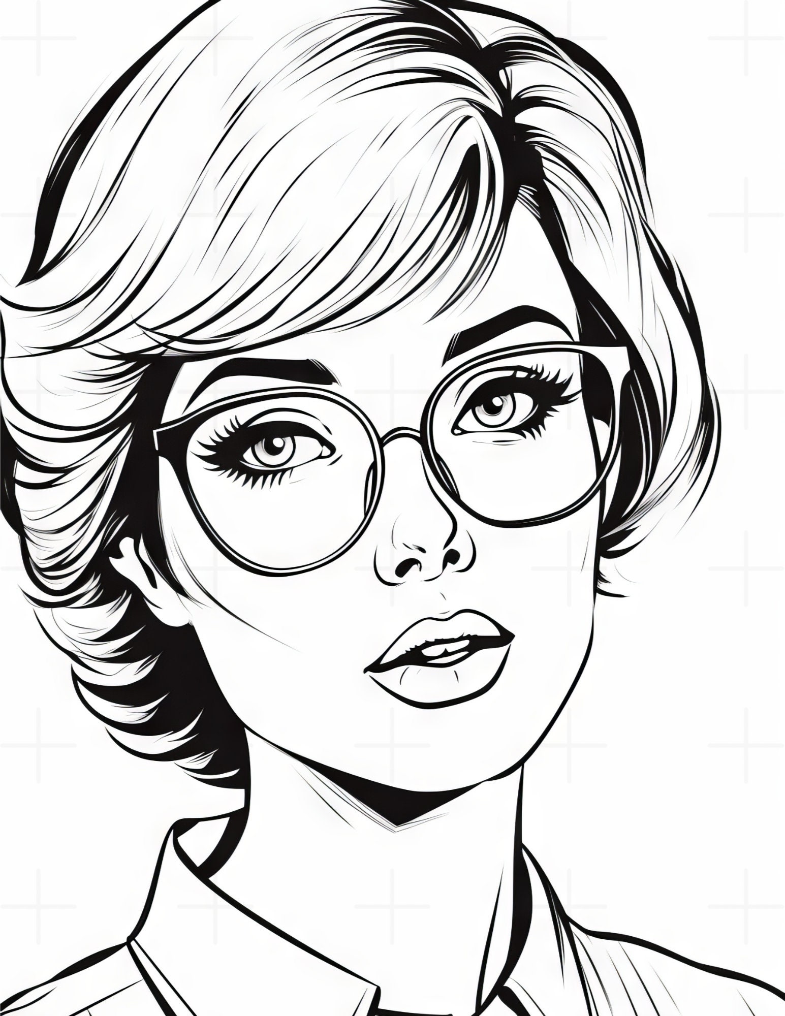 Groovy 1960s Women: Printable Retro Coloring Pages for Adults Digital ...